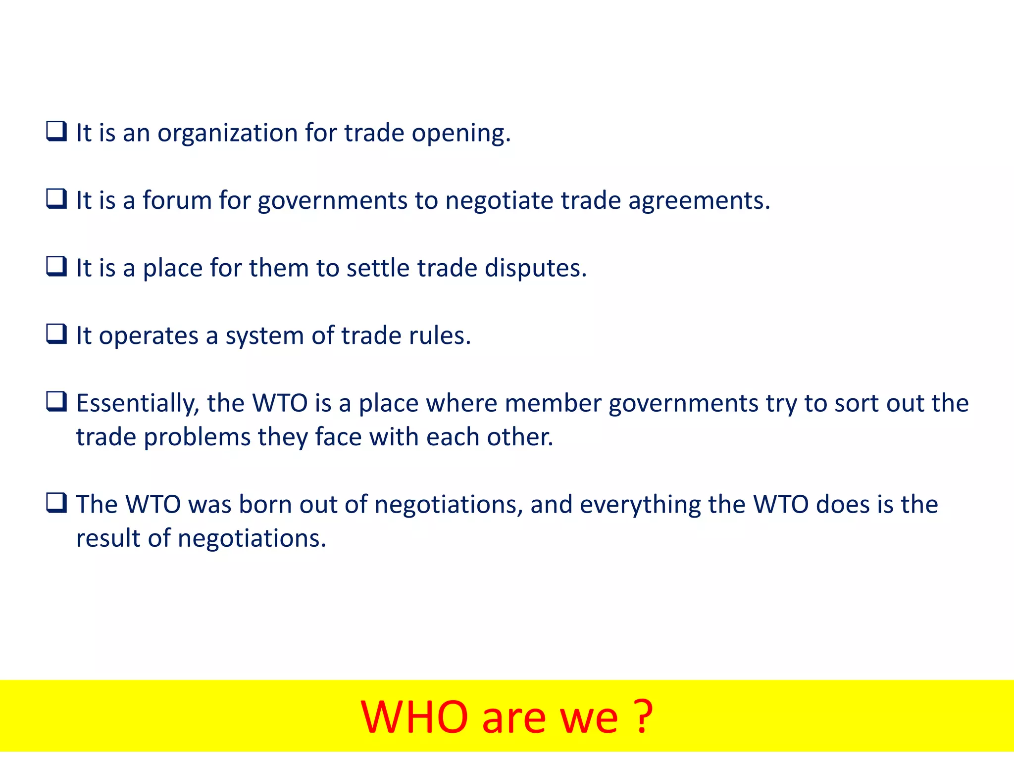 World Trade Organization- Brief Overview | PPTX