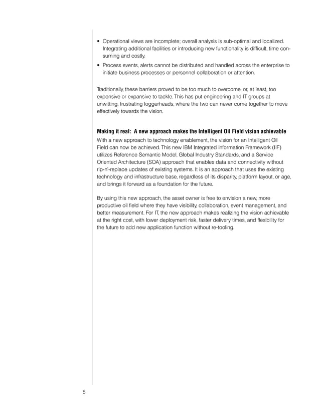 IBM Oil | Integrated Framework Makes Intelligent Oil Field a Reality | PDF