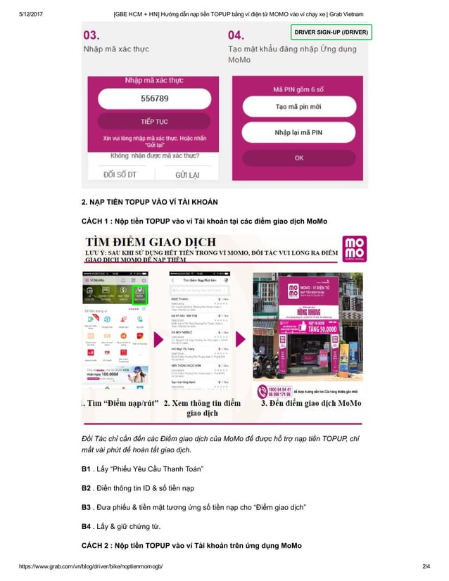 Hướng dẫn nạp tiền Grabbike mới nhất | PDF | Free Download