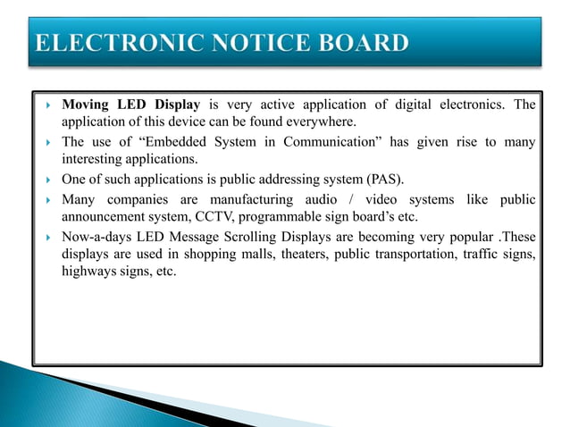 GSM based E-Notice Board | PPT | Free Download
