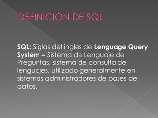 introduccion a sql | PPT