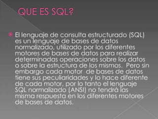 introduccion a sql | PPT
