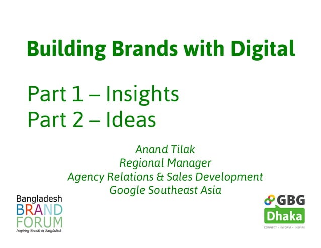 GBG Dhaka - "Building Brands with Digital" | PDF
