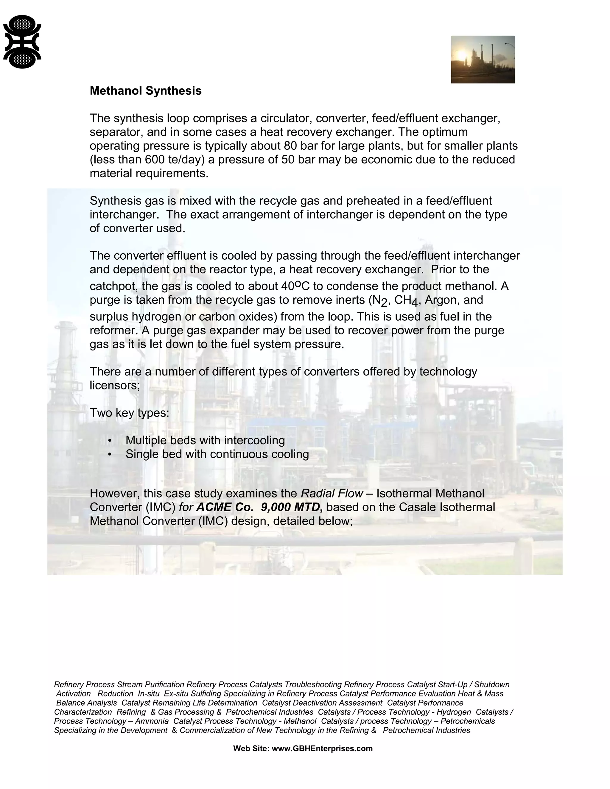 Isothermal Methanol Converter (IMC) UA Distribution Analysis | PDF