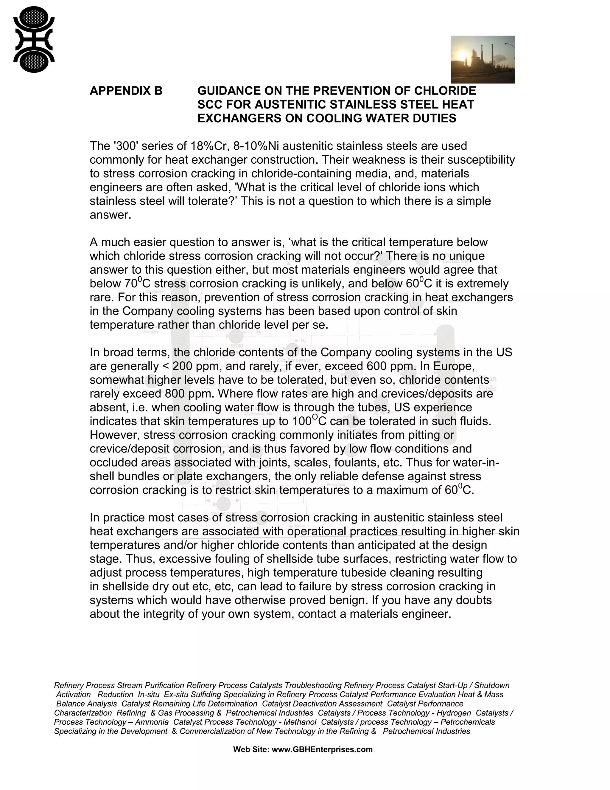 Avoiding Stress Corrosion Cracking of Carbon Low Alloy and Austenitic ...