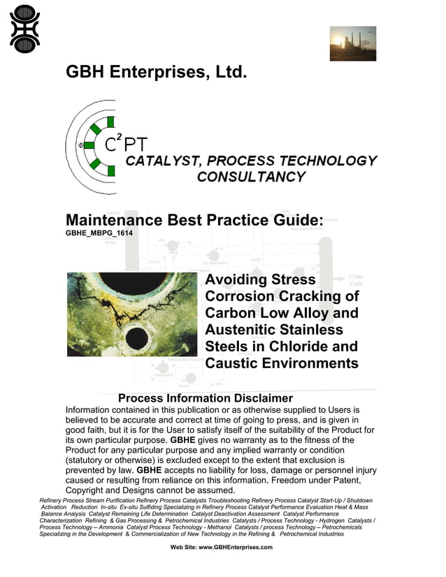 Avoiding Stress Corrosion Cracking of Carbon Low Alloy and Austenitic Stainless Steels in ...