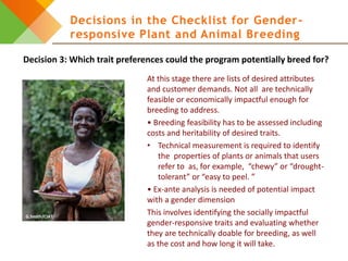 A practical decision checklist for gender-responsive plant and animal ...