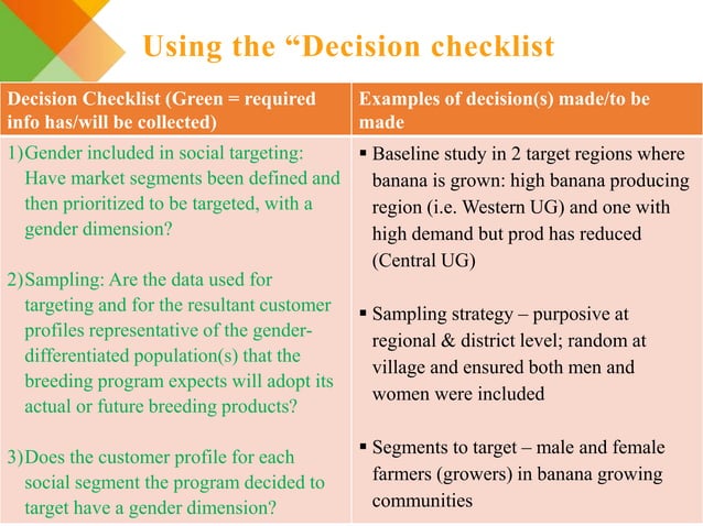 Integrating gendered knowledge into banana breeding | PPTX