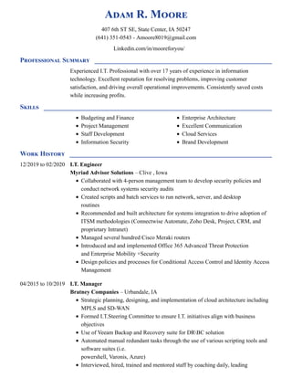 Adam R. Moore Universal Resume | PDF