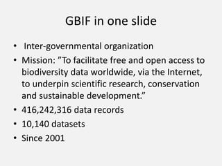 GBIF: An infrastructure for infrastructures | PPTX
