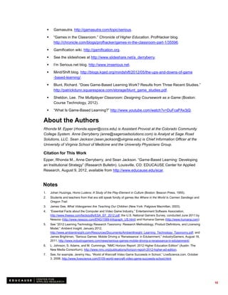 Game Based Learning: Developing an Institutional Strategy | PDF | Educational Video Games ...