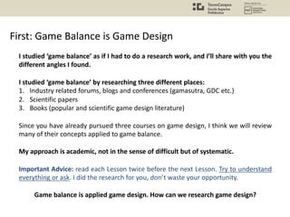 Game Balance 1: What is Game Balance | PDF