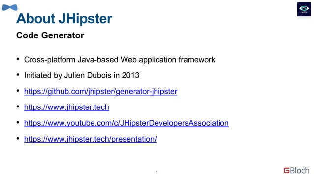 JHipster presentation by Gaetan Bloch | PPT