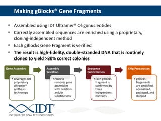 Beyond Cloning: 101 Uses of Synthetic, High-Fidelity, Double-Stranded ...
