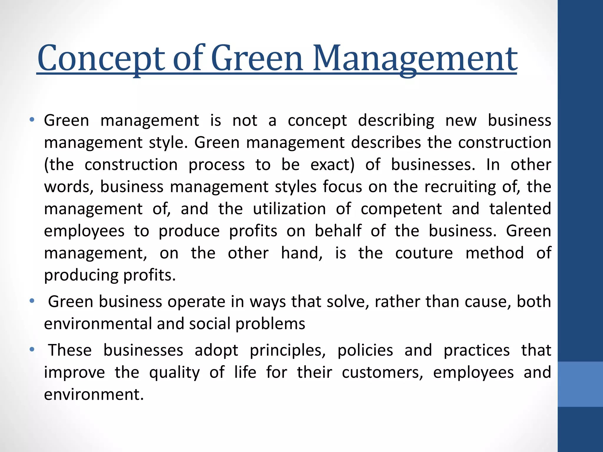 Green Business Managemen | PPTX