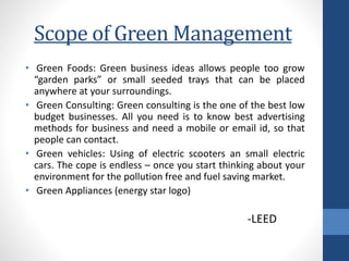 Green Business Managemen | PPTX