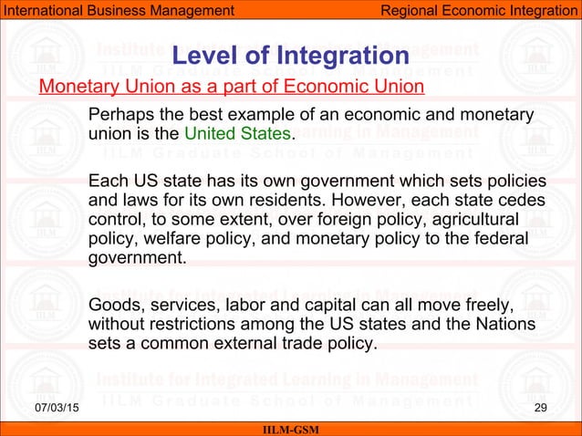 Gbm unit-07 (regional economic integration) | PPT