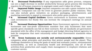 Green Business management material from unit o1 | PPTX