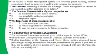 Green Business management material from unit o1 | PPTX
