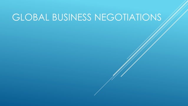 Global Business Negotiation | PPT