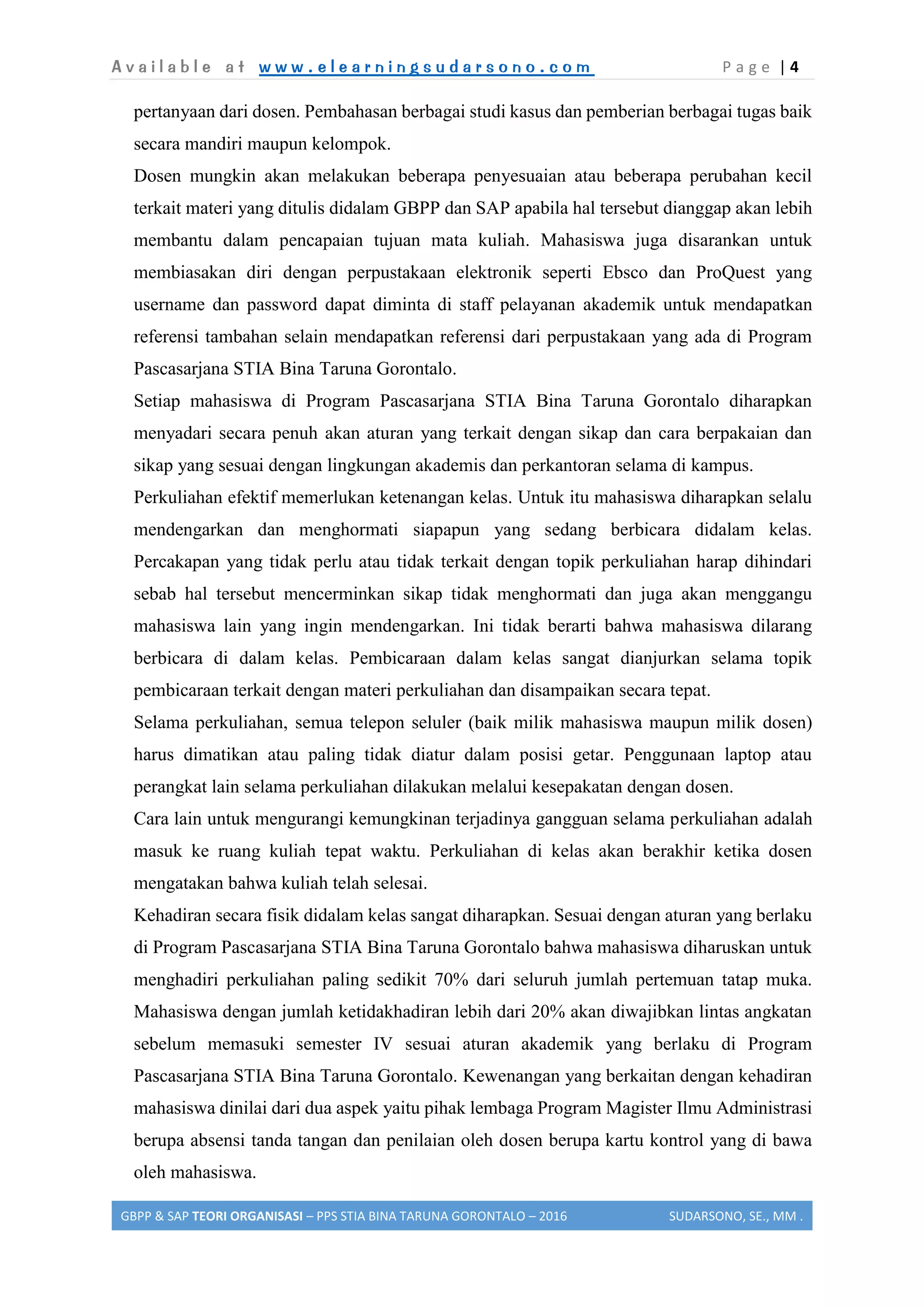 GBPP dan SAP Teori Organisasi | PDF