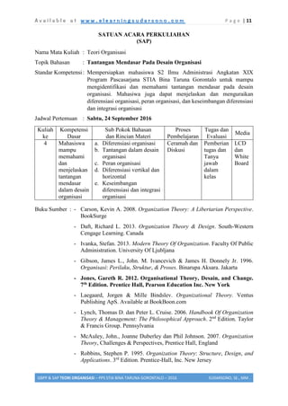 GBPP dan SAP Teori Organisasi | PDF