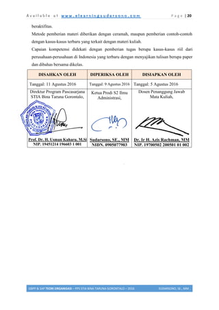 GBPP dan SAP Teori Organisasi | PDF