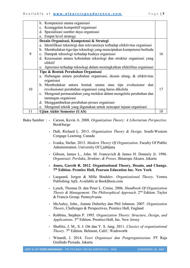 GBPP dan SAP Teori Organisasi | PDF