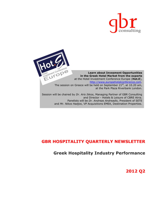 Gbr hospitality newsletter 2012 Q2 | PDF