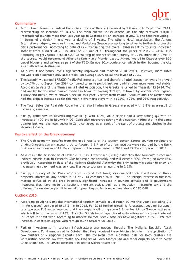 GBR Hospitality Newsletter 2014 Q3 | PDF