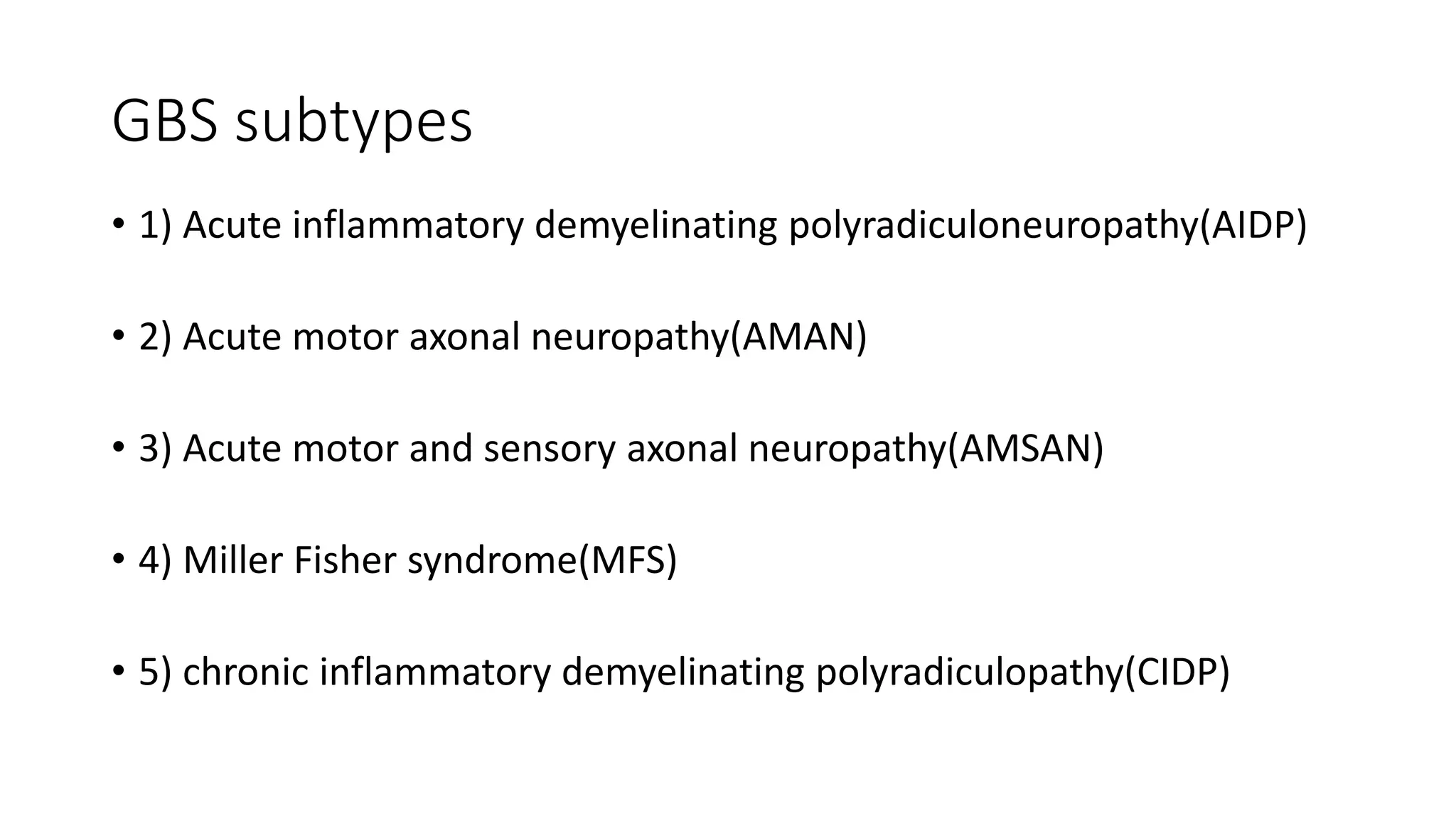 Guillain Barre’ syndrome(GBS) and Anesthesia consideration | PPTX ...