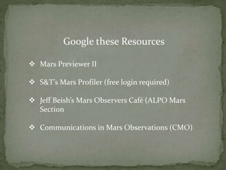 Observing and Sketching Mars | PPT