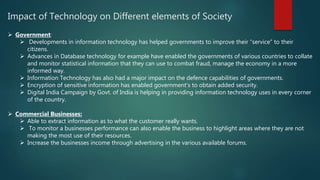 Technology and its impact on Society | PPTX