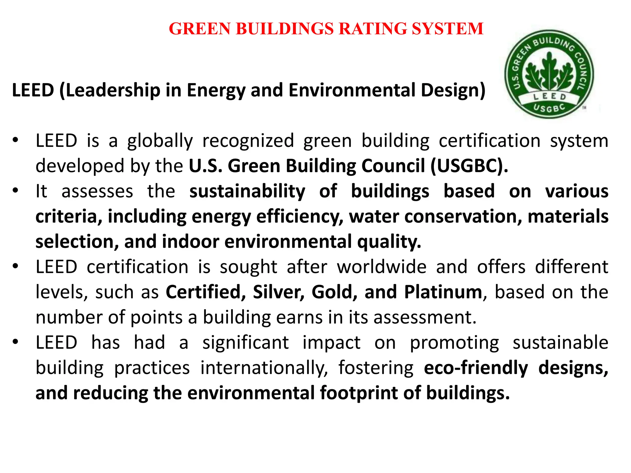Green Buildings. GREEN BUILDING PROCESS AND ASSESSMENT | PPTX
