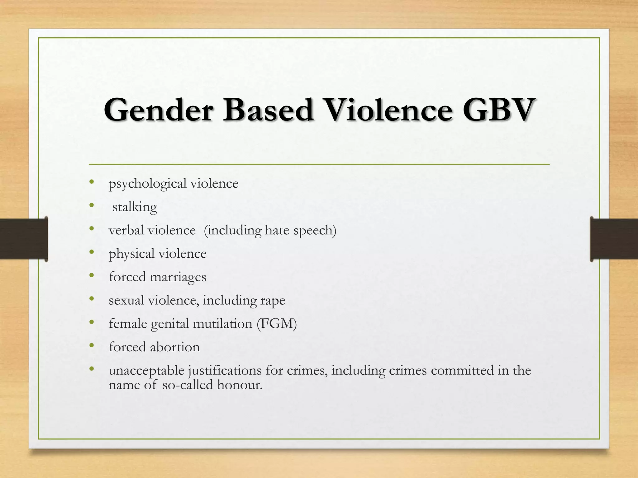 Gender Based Violence | PPTX