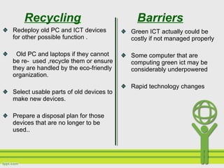 GREEN COMPUTING GREEN ICT | PPT