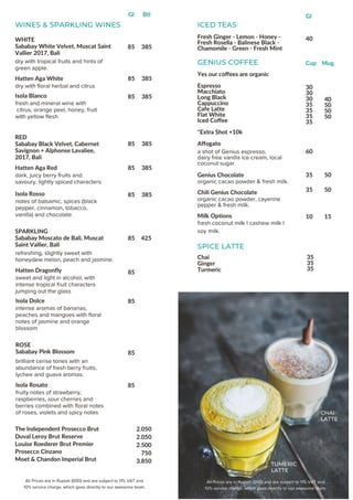 Genius Cafe Sanur Drinks - 2022 | PDF