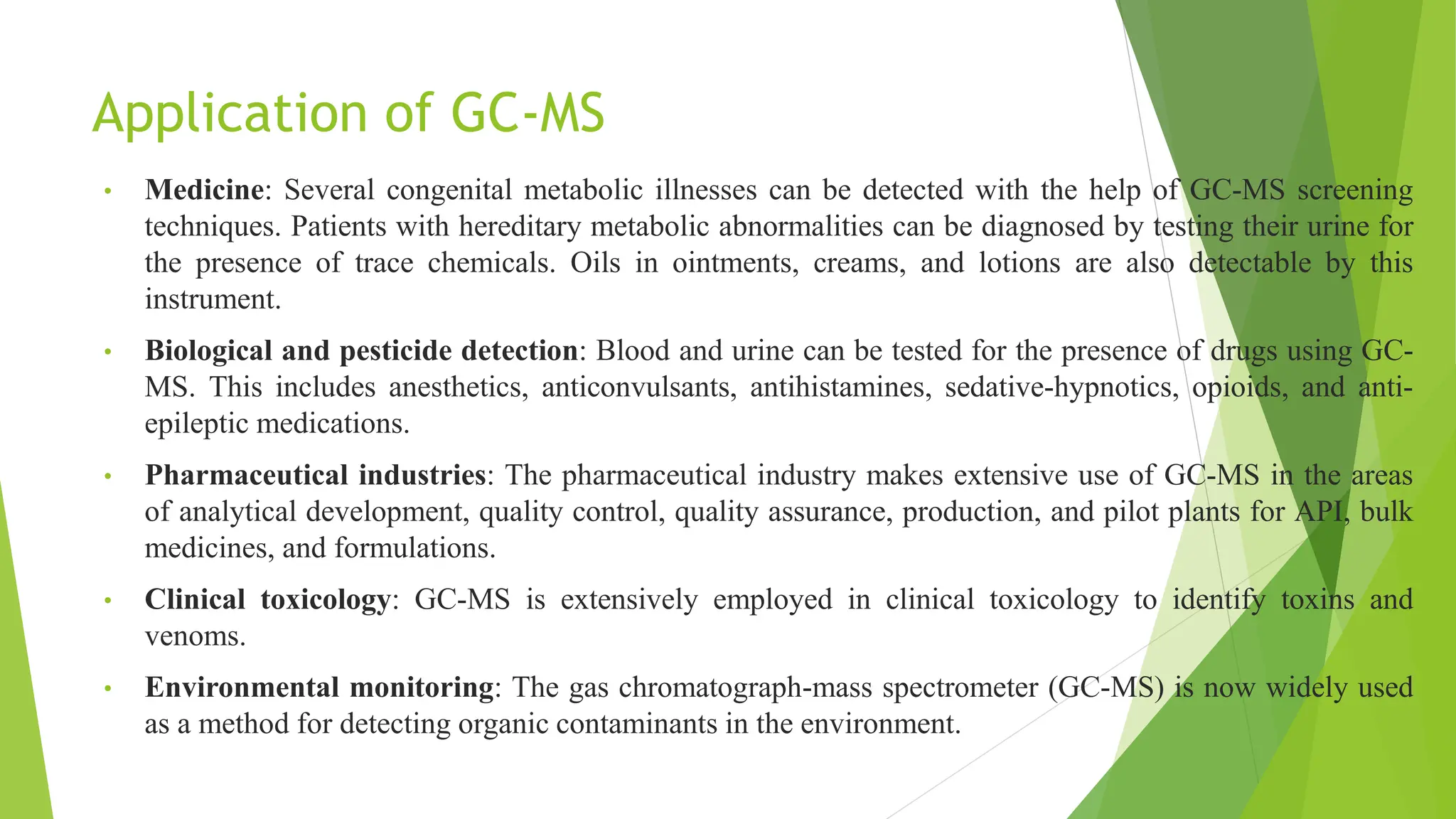 GC-MS.-principle, instrumentation,working,Application . | PPTX