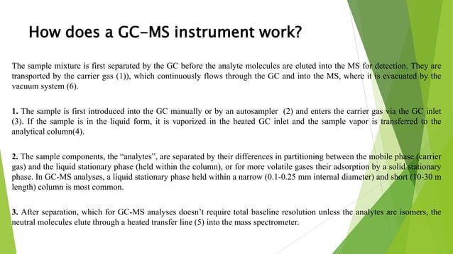 GC-MS.-principle, instrumentation,working,Application . | PPTX | Chemistry | Science