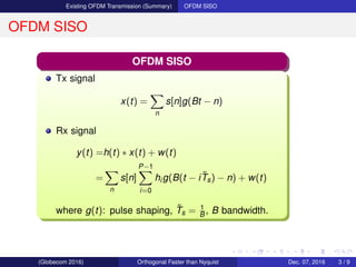 Orthogonal Faster than Nyquist Transmission for SIMO Wireless Systems | PDF