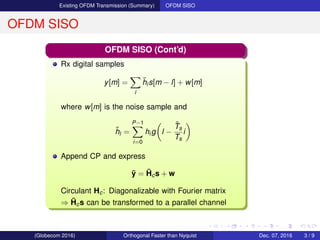 Orthogonal Faster than Nyquist Transmission for SIMO Wireless Systems | PDF