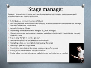 GC1: Job Roles in the Production Arts industry | PPT