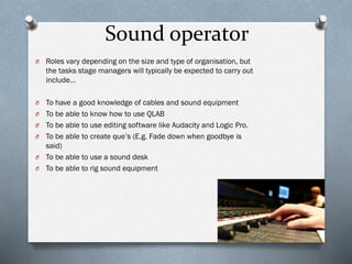 GC1: Job Roles in the Production Arts industry | PPT