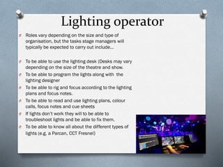 GC1: Job Roles in the Production Arts industry | PPT