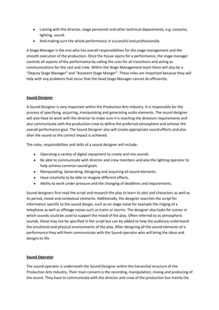 Gc1 job roles in the production roles | PDF