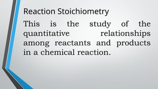General Chemistry 1 Reaction Stoichiometry | PPTX