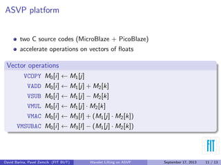 Wavelet Lifting on Application Specific Vector Processor | PPT