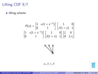 Wavelet Lifting on Application Specific Vector Processor | PPT