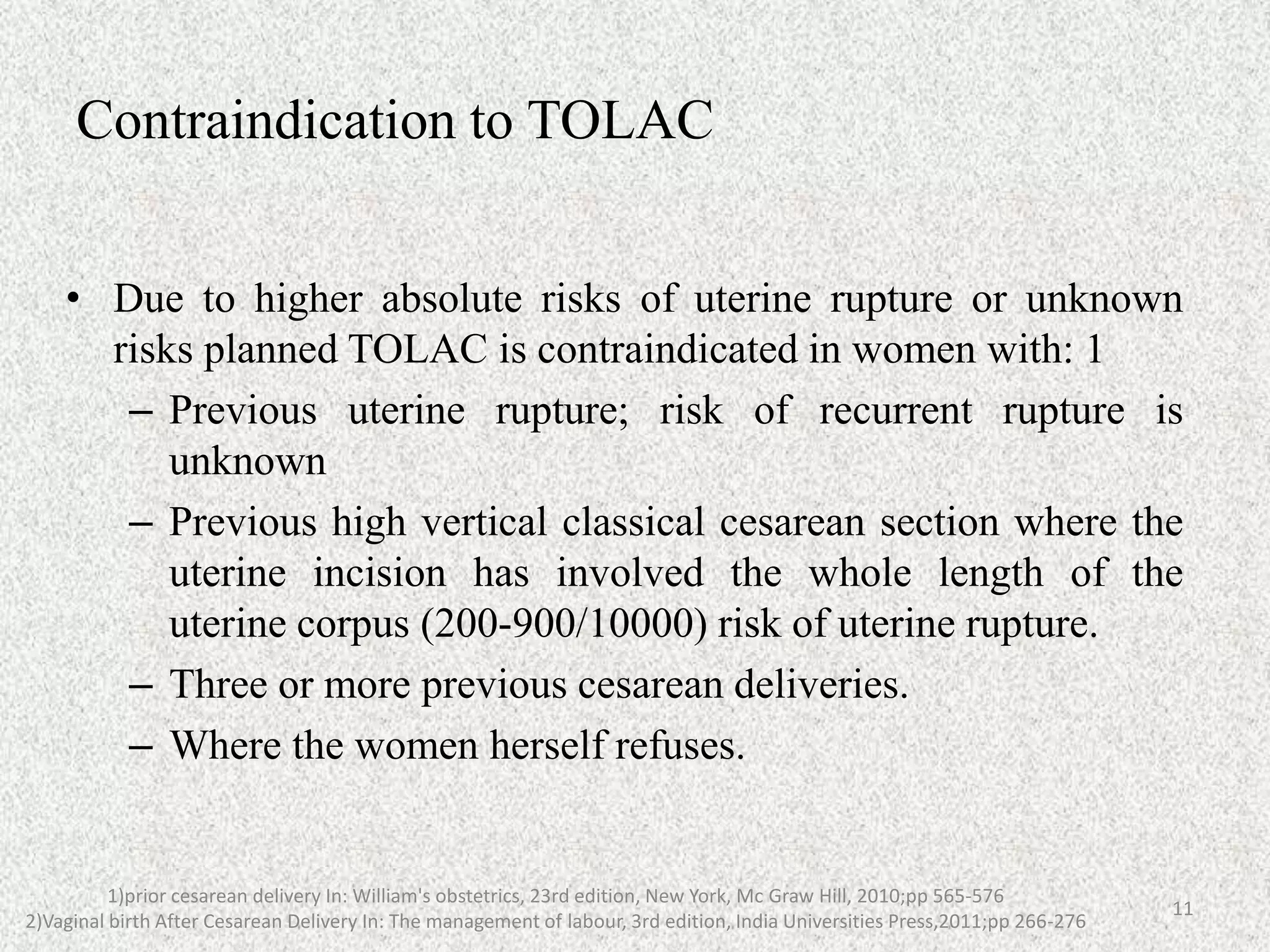 Vaginal birth after cesarean section | PPTX