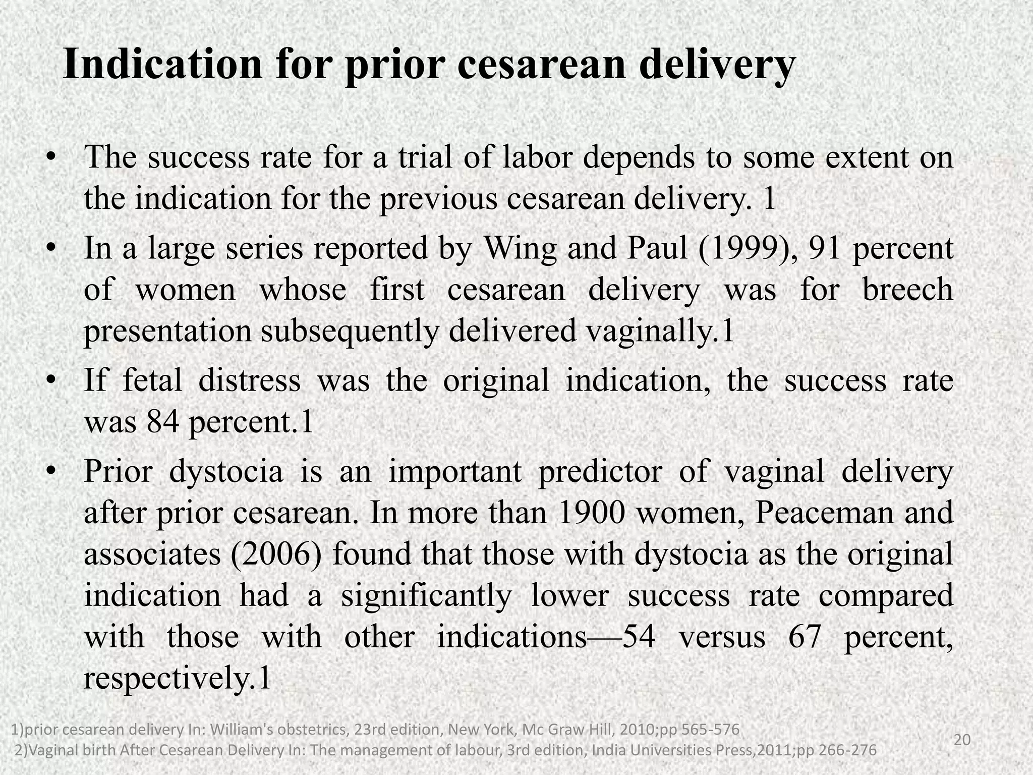 Vaginal birth after cesarean section | PPTX